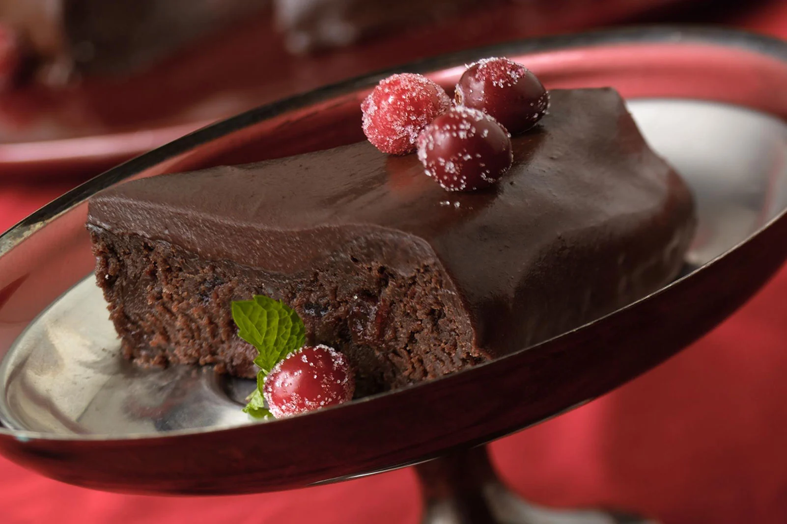Ocean Spray Recipes - Outrageous Chocolate Cranberry Fudge Cake